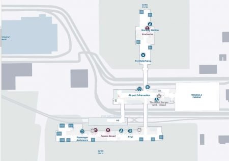 Terminal 3 map Sky Harbor Airport Phoenix PHX Arizona